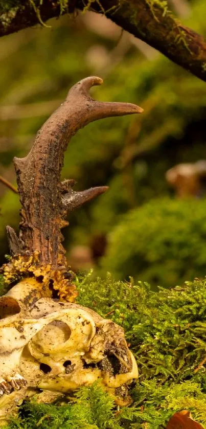 Mossy Forest Skull Wallpaper - free download