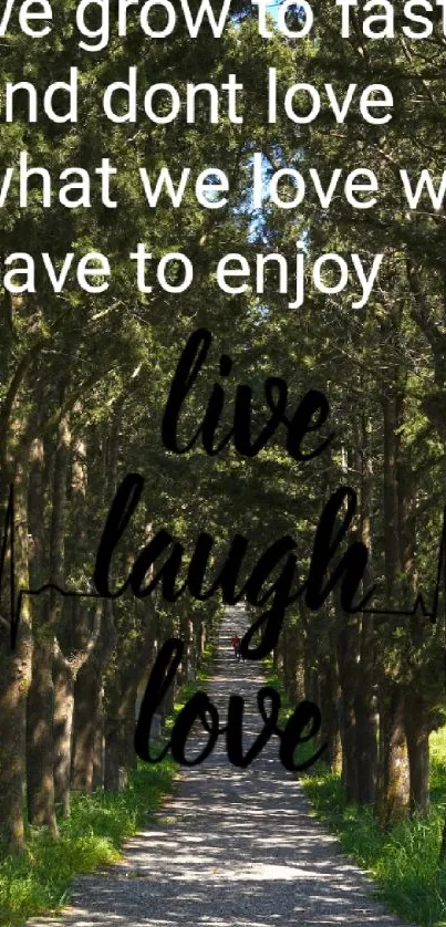 Motivational Forest Path Wallpaper - free download