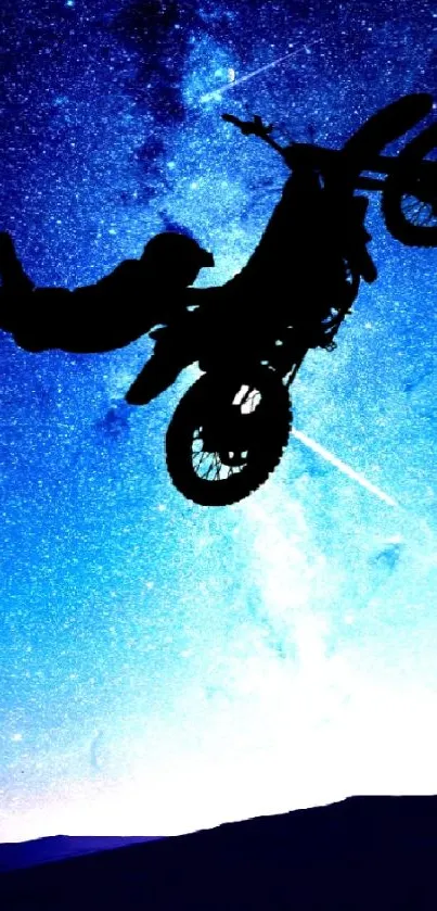 Motorcycle Stunt Night Sky Wallpaper - free download