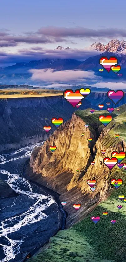 Mountain River Scenic Wallpaper - free download