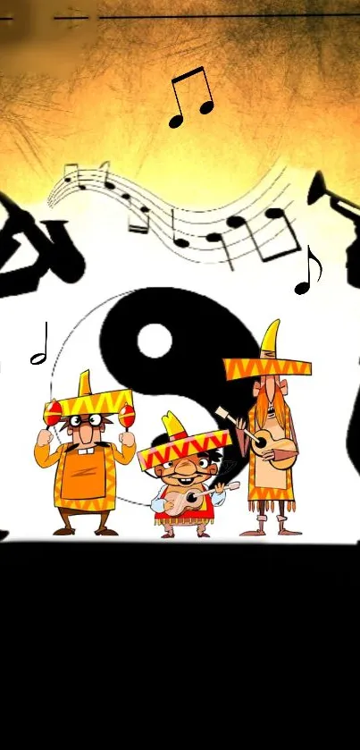 Musical Cartoon Fiesta Wallpaper - free download