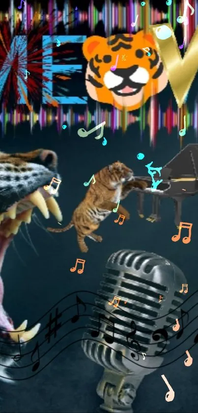 Musical Tiger Art Wallpaper - free download