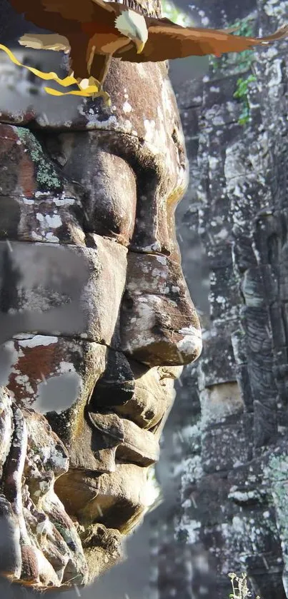 Mysterious Ancient Stone Face Wallpaper - free download