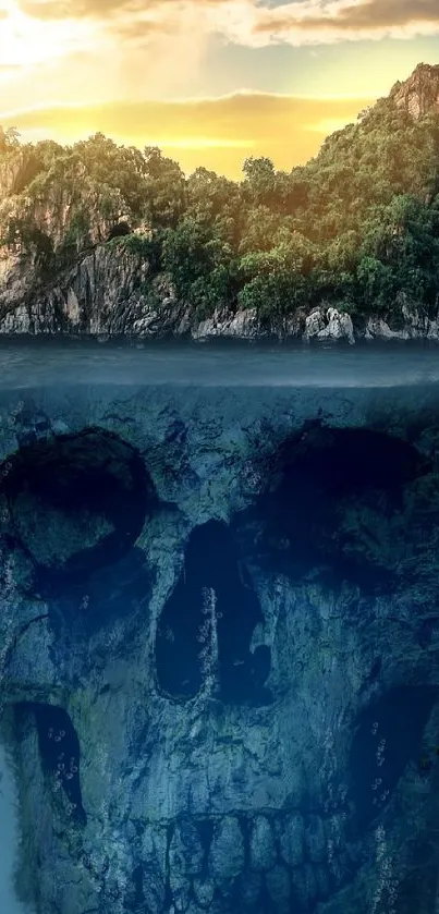 Mysterious Island Skull Art - free download
