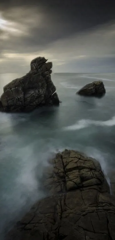 Mystic Rock Seascape Wallpaper - free download