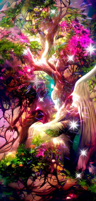 Mystical Angel Tree Wallpaper - free download