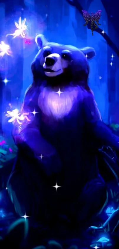 Mystical Bear in Enchanted Forest - free download