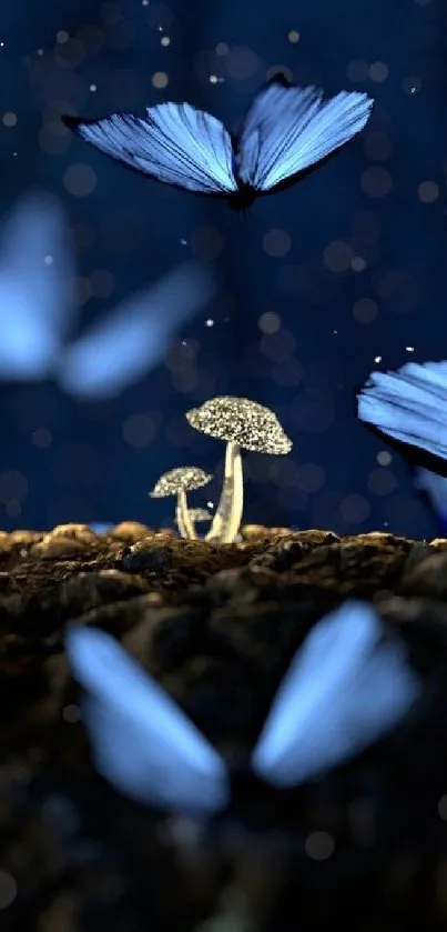 Mystical Blue Butterflies Art - free download