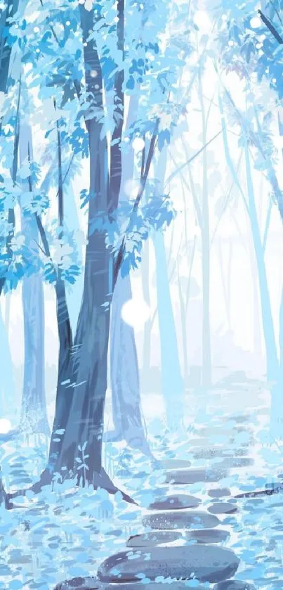 Mystical Blue Forest Scene - free download