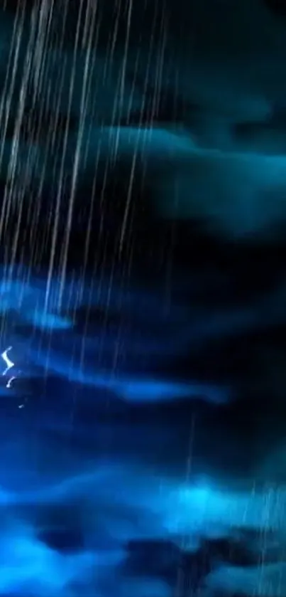 Mystical Blue Rain Wallpaper - free download