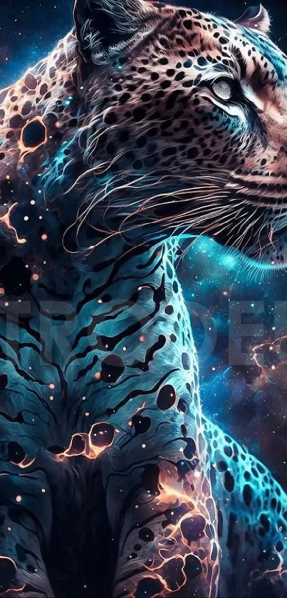 Mystical Cosmic Leopard Wallpaper - free download