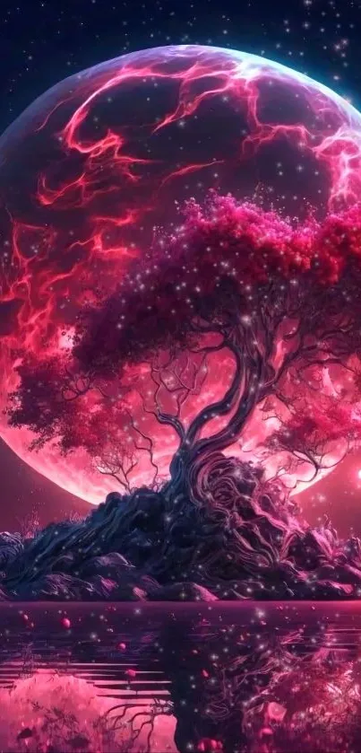 Mystical Cosmic Tree Wallpaper - free download