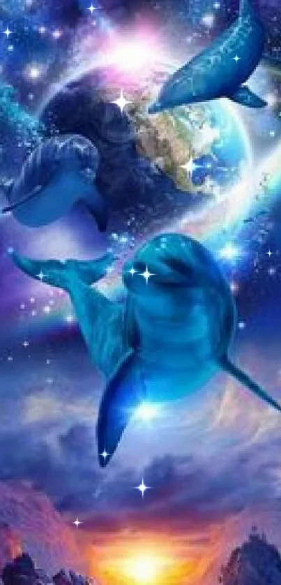 Mystical Dolphins in Space - free download