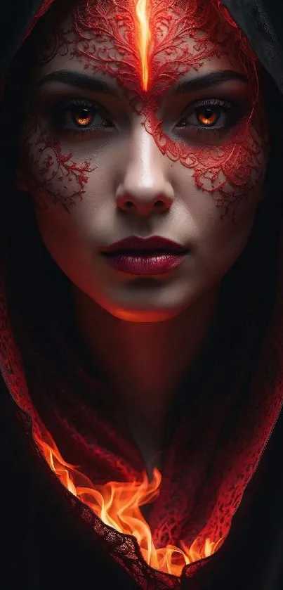 Mystical Fiery Face Art Wallpaper - free download