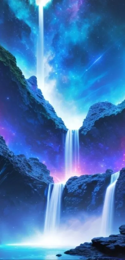 Mystical Galaxy Waterfall Mobile Art - free download