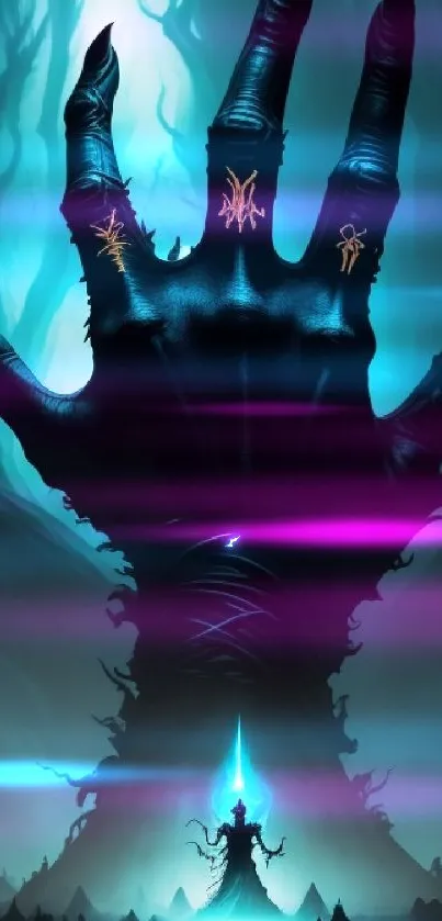 Mystical Hand in Dark Forest - free download