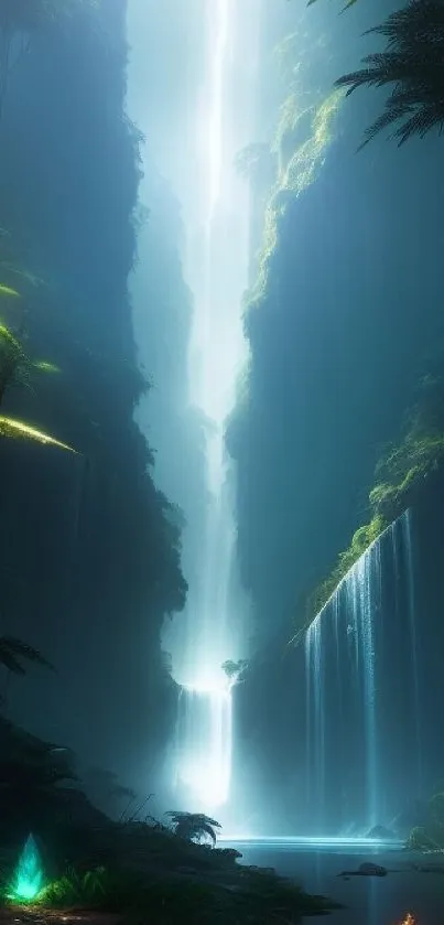 Mystical Jungle Waterfall Scene - free download