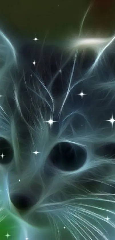 Mystical Neon Cat Wallpaper - free download