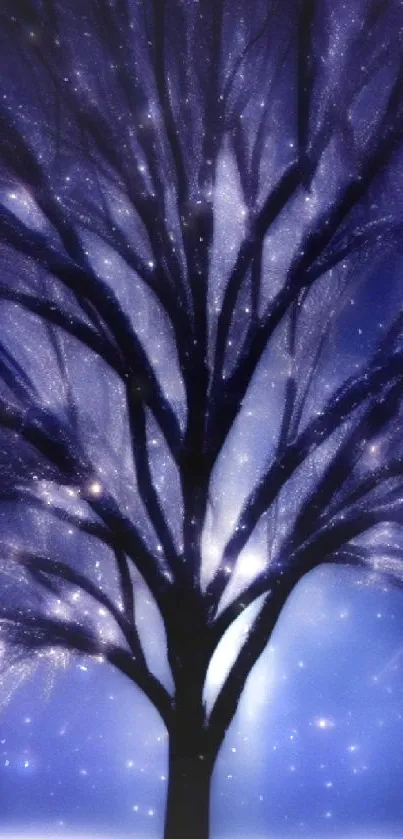 Mystical Night Tree Wallpaper - free download