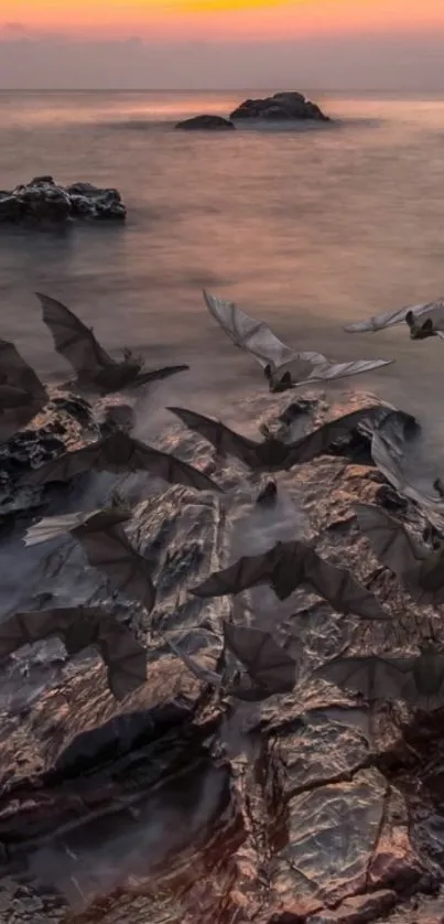 Mystical Bats at Sunset - free download
