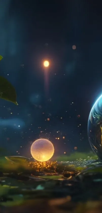 Mystical Orb in Enchanted Forest - free download