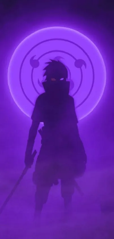 Mystical Purple Ninja Silhouette - free download