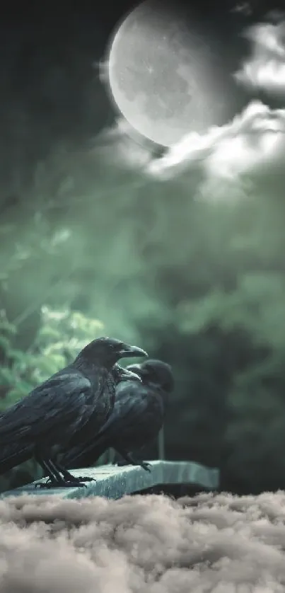 Mystical Ravens Under Moonlight - free download