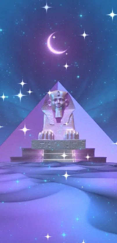 Mystical Sphinx under Starry Sky - free download