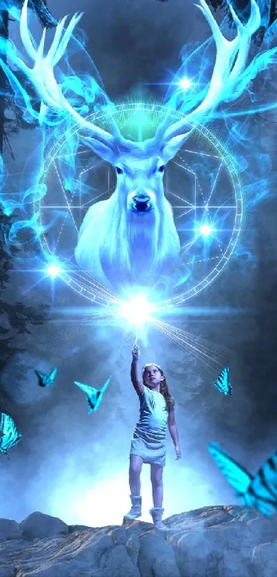 Mystical Stag & Child Wallpaper - free download