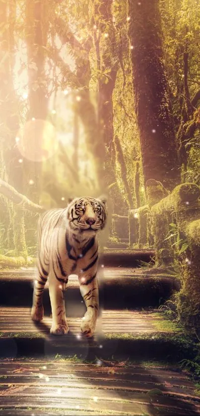 Mystical Tiger Forest Wallpaper - free download