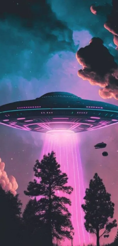 Mystical UFO Night Landscape - free download
