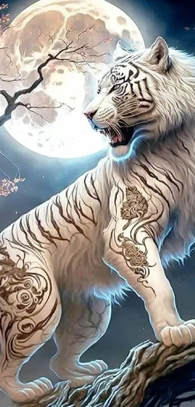 Mystical White Tiger Moonlight - free download