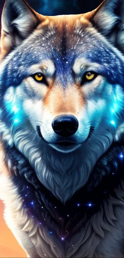 Mystical Wolf Cosmic Wallpaper - free download