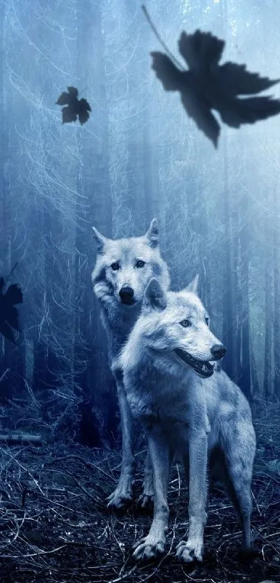 Mystical Wolves in Forest - free download
