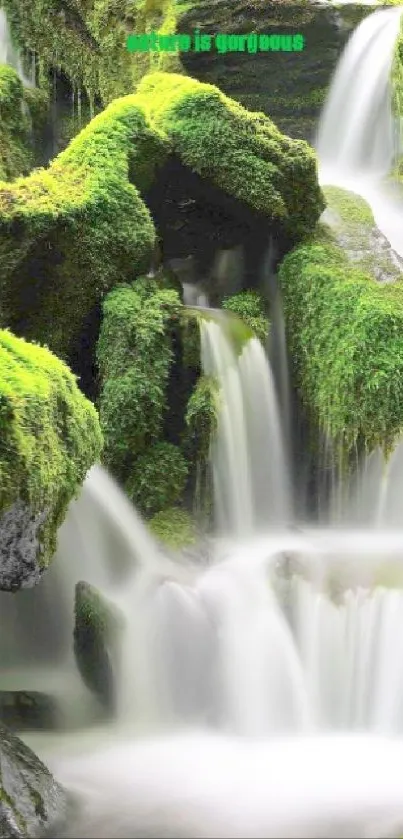 Nature Waterfall Phone Wallpaper - free download