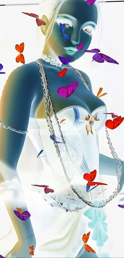 Negative Art Butterfly Wallpaper - free download