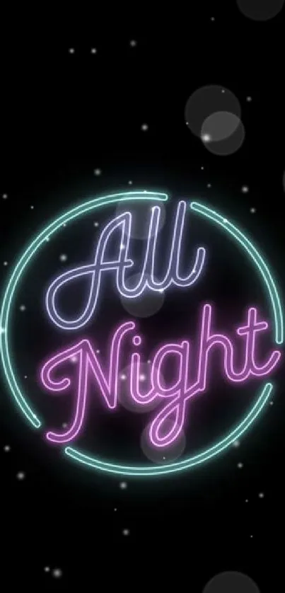 Neon 'All Night' Wallpaper - free download
