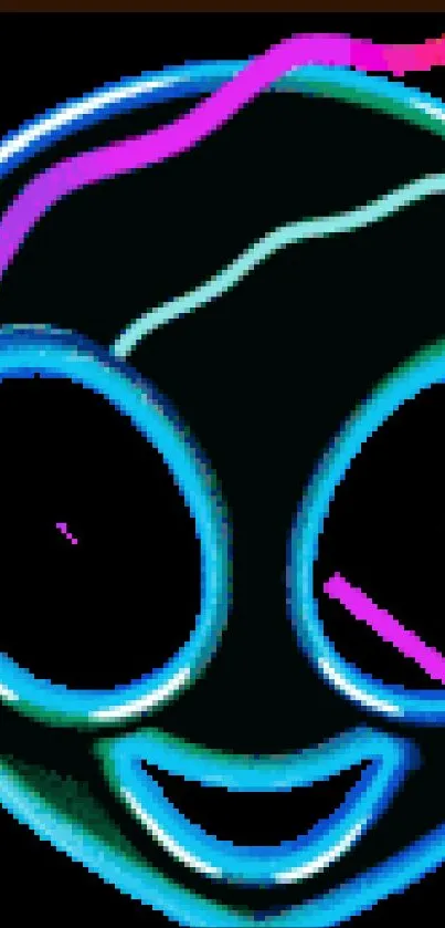 Neon Alien Face Wallpaper - free download