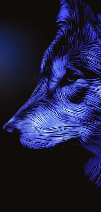 Neon Blue Wolf Art Wallpaper - free download