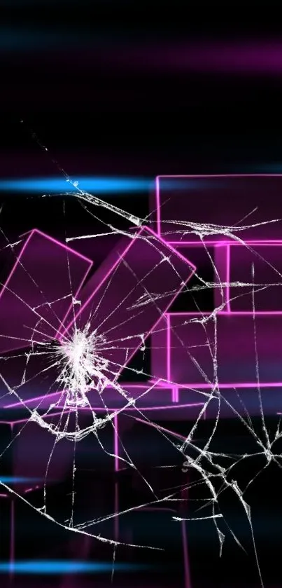 Neon Broken Glass Art Wallpaper - free download