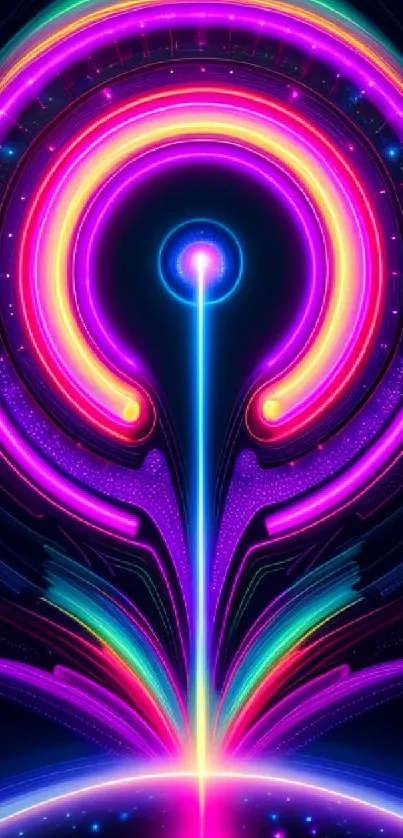 Neon Cosmic Art Wallpaper - free download