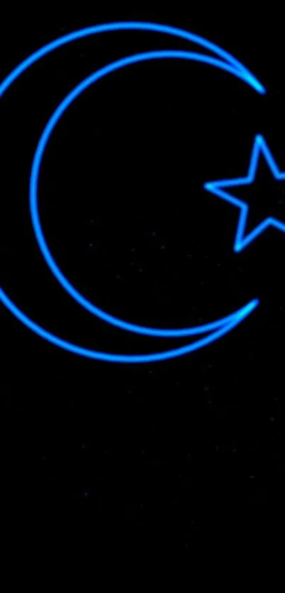 Neon Crescent and Star Wallpaper - free download