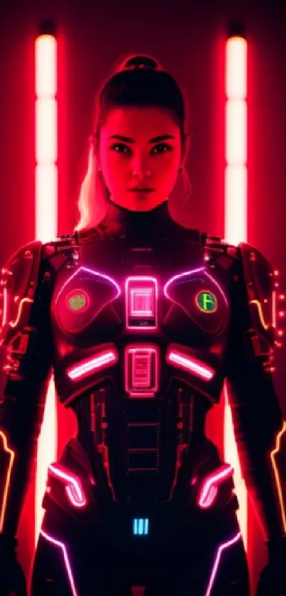 Neon Cyber Warrior Design - free download