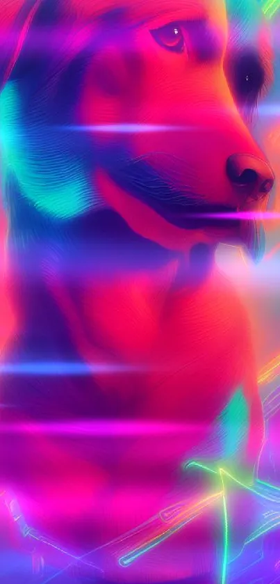 Neon Dog Vivid Wallpaper - free download