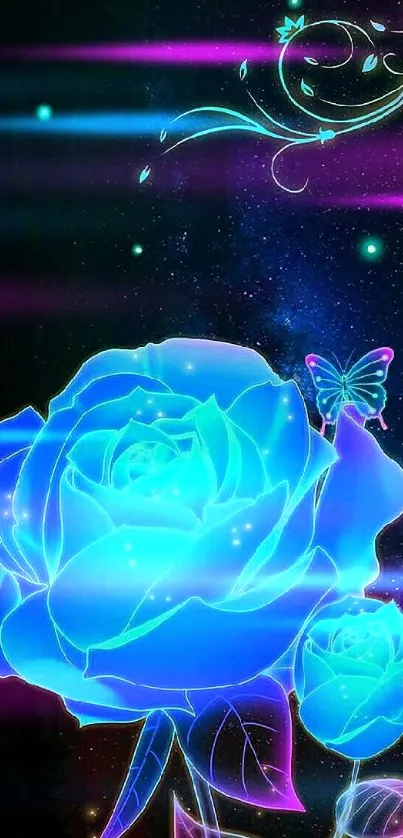 Neon Floral Wallpaper Design - free download