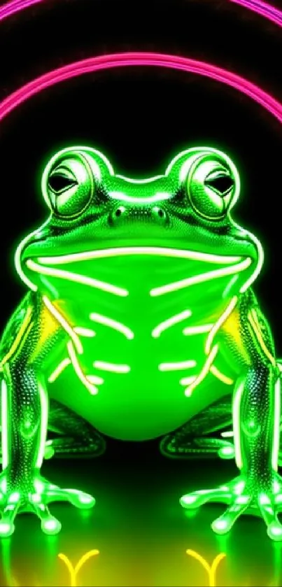Neon Frog Digital Art Wallpaper - free download