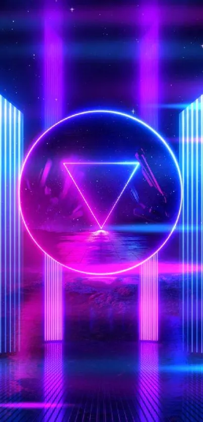 Neon Future Triangle Design - free download