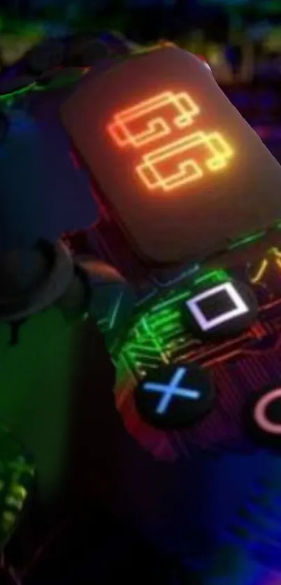 Neon Gaming Controller Wallpaper - free download
