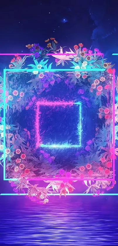 Neon Geometric Art Wallpaper - free download