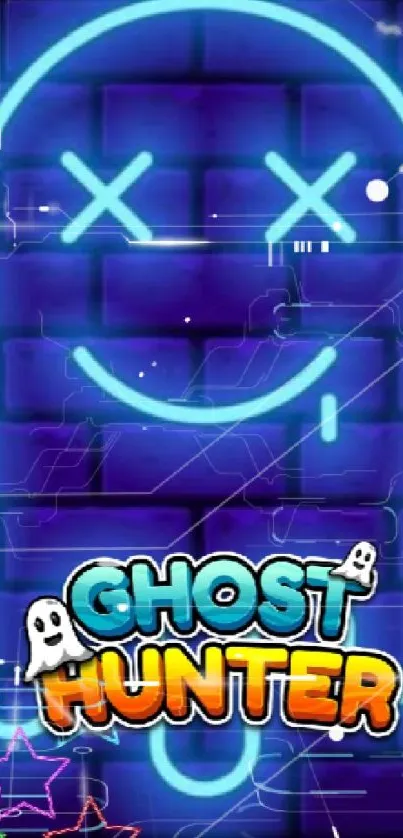 Neon Ghost Hunter Mobile Wallpaper - free download